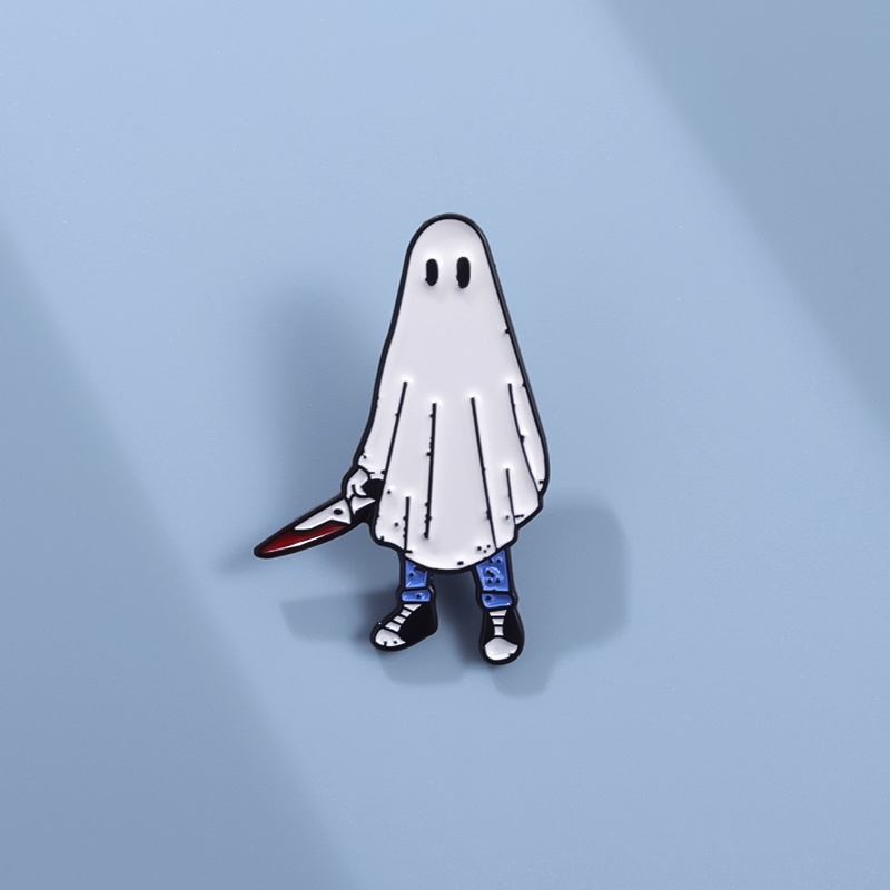 Halloween Funny Ghost Enamel Pins Horror Movies Brooch Cute Boo Pin ...