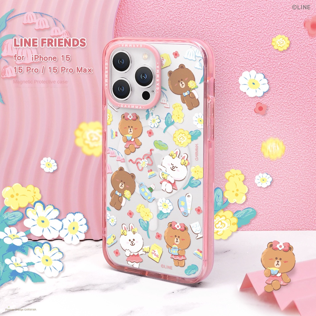 Iphone 15Promax Protective Case line friend Co-Branded Brown Bear Apple ...