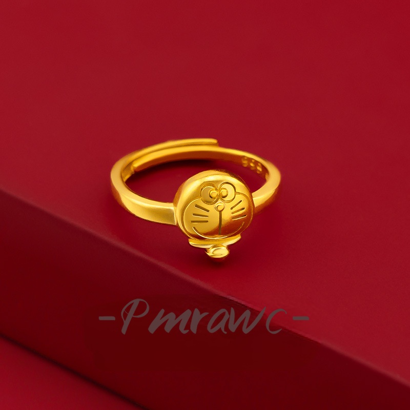 Pmrawc | Pokonyan Children's Funny Ring Gold-Plated Doraemon Women's ...