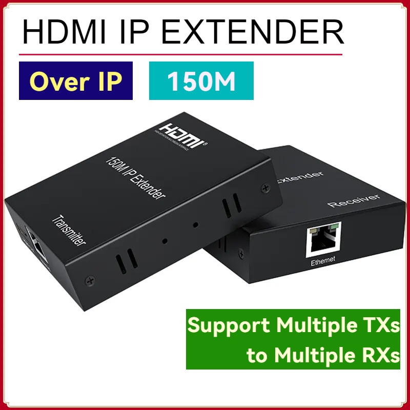 150M HDMI Extender over IP/TCP Rj45 Cat5e/6 1080P HDMI Ethernet Video ...