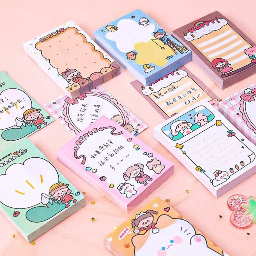 80 sheets Cute Sticky Note Pads Memo Paper Post It Stationery Office ...