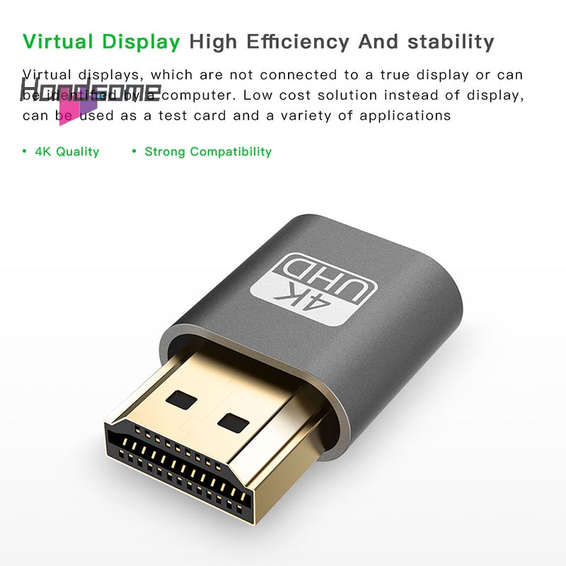 Handsome- Headless Ghost DDC EDID Dummy Plug Virtual Display Emulator Adapter HDMI NEW | Shopee ...