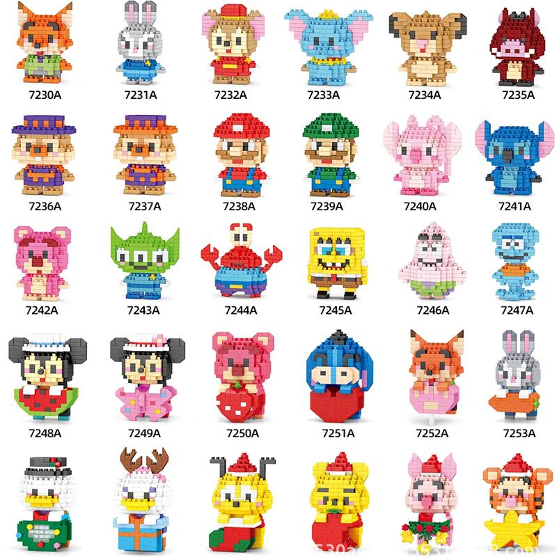 BOYU Cartoon Mini Blocks Mario Building Toy Story Disney Anime Figure ...