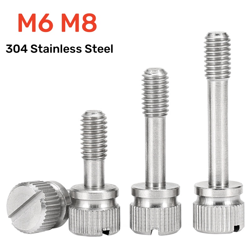 1pcs M6 M8 Knurled Thumb Screw Stainless Steel High Step Slotted Head ...