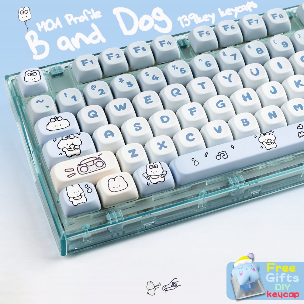 DYE-SUB Band Rabbit Keycaps 139Keys/Set PBT MOA Profile DIY Custom for ...