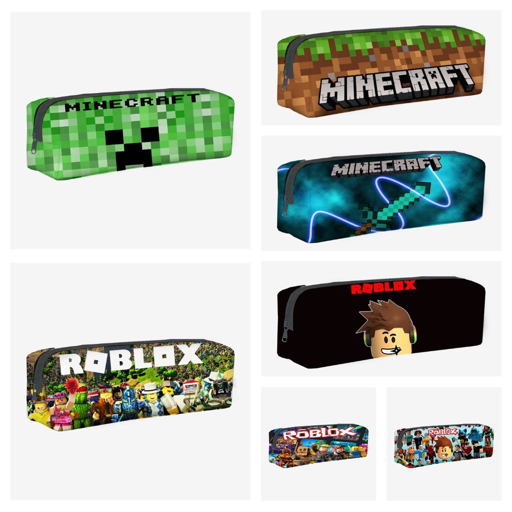 Minecrafted Roblox School Pencil Case For Girls Boys Canvas Pencil Bag ...