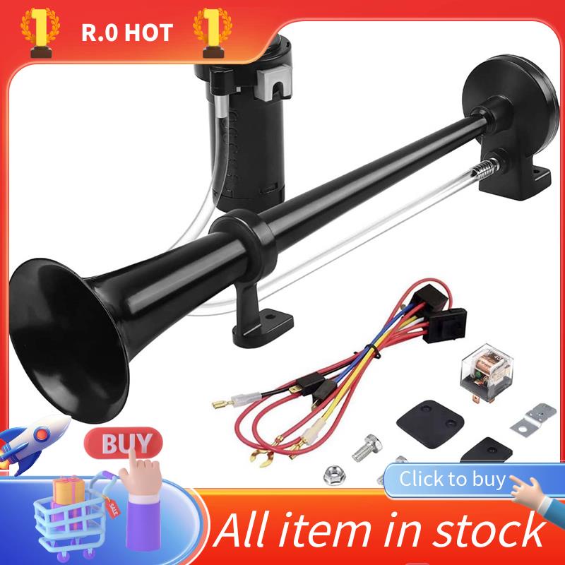 150Db 24V Train Horn Air Horns Black Horn for Truck, Single Trumpet ...