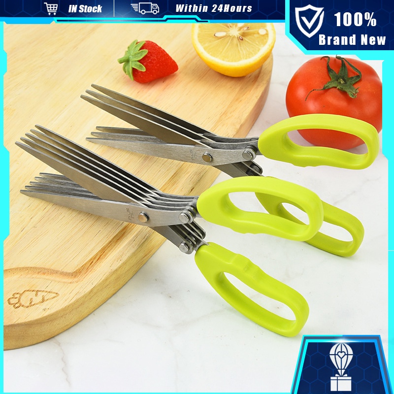 3/5 Layers Kitchen Stainless Steel Scissors Scallion Vegetable Scissors ...