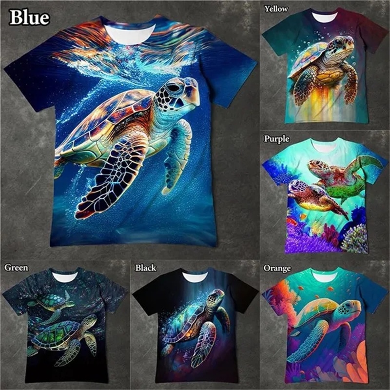 New Underwater World Cute Sea Turtle T Shirts 3D Printing Fashion ...