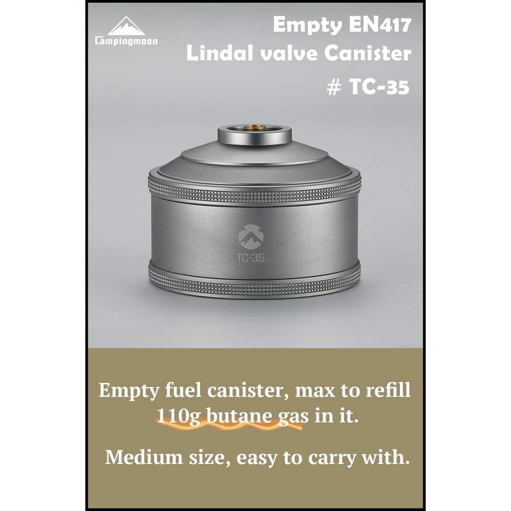 CAMPINGMOON TC-35 Refillable Empty Screw Camping Butane Canister 110g ...