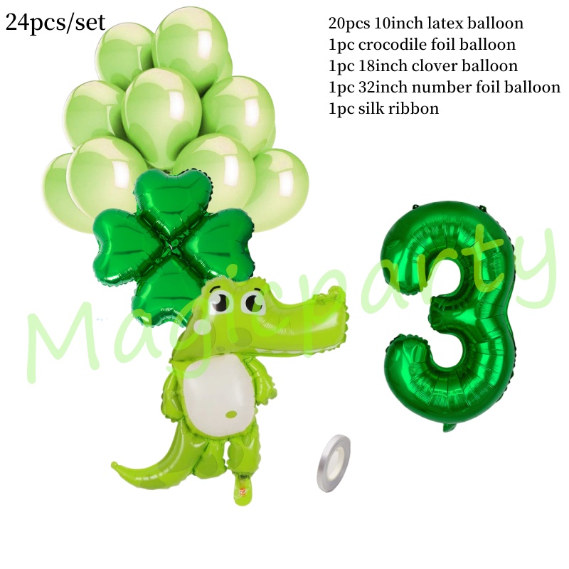 Jungle Safari Balloons Animal Fruit Green Latex Balloon Crocodile ...