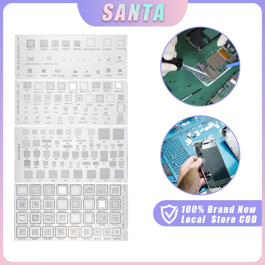 Universal BGA Reballing Stencils Kit 4pcs for Android Xiaomi Huawei Phone CPU RAM Repair ...