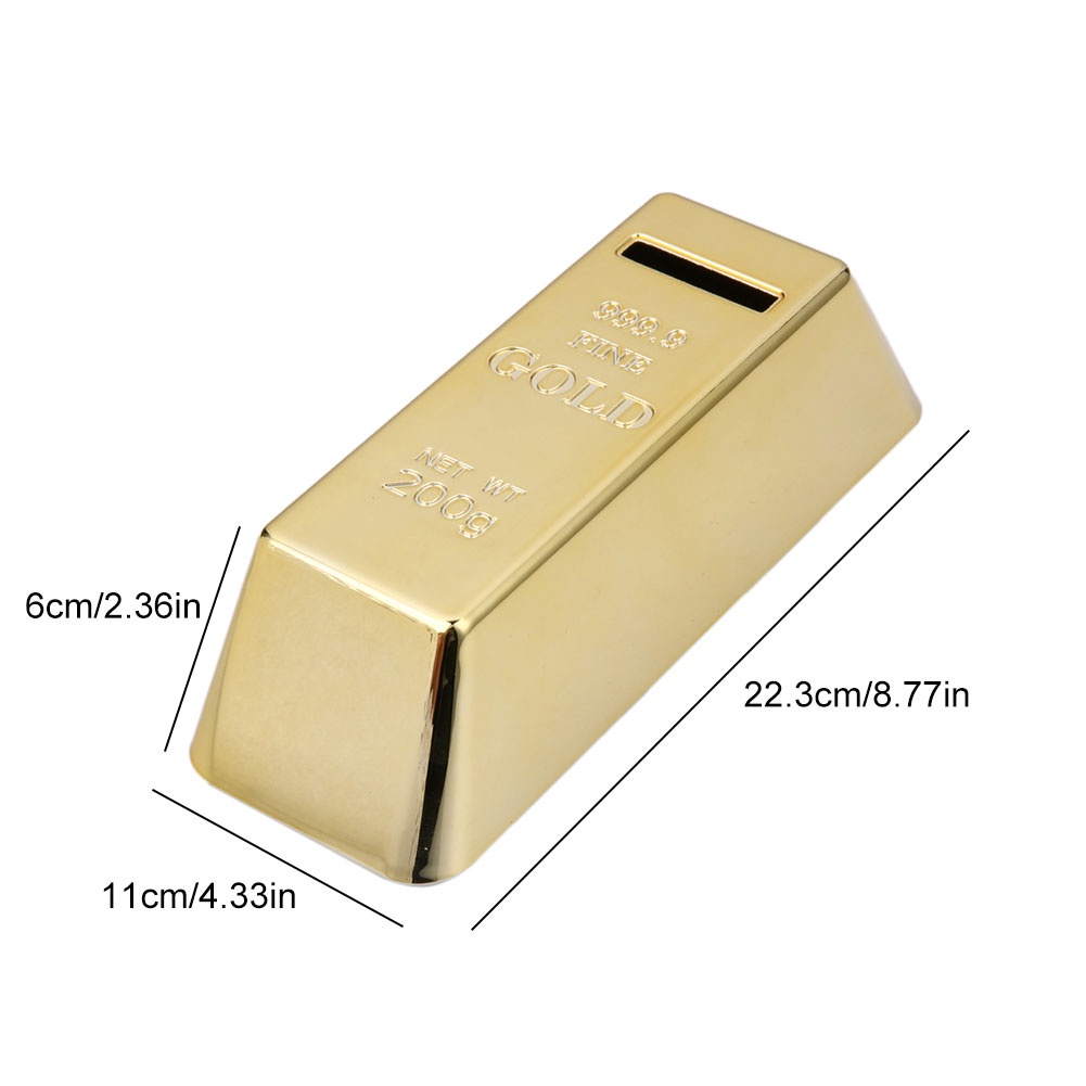 [Sunfayss.ph] Gold Bar Coin Bank Decorative Gold Bullion Bar Piggy Bank ...