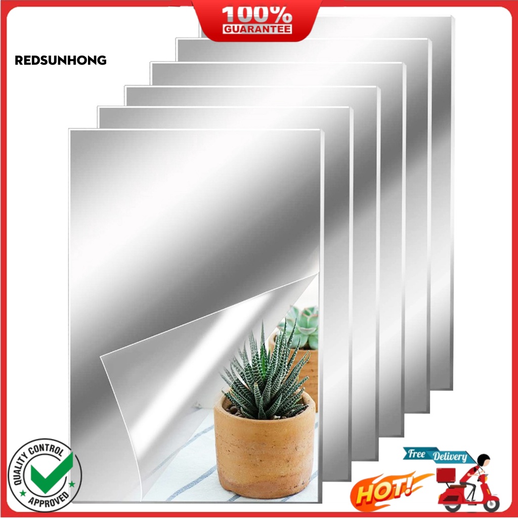 COD Mirror Decal Self Adhesive Flexible Waterproof Reflect Clear Home ...
