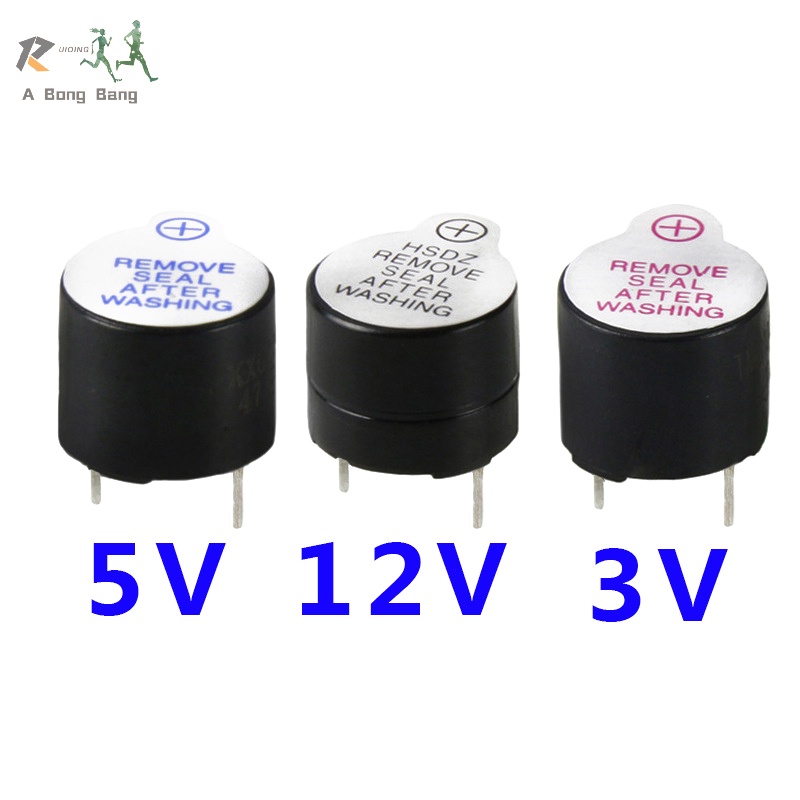 ABongBang 5pcs Universal Active Buzzer TMB 12*9.5mm 3V 5V 12V Buzzer ...