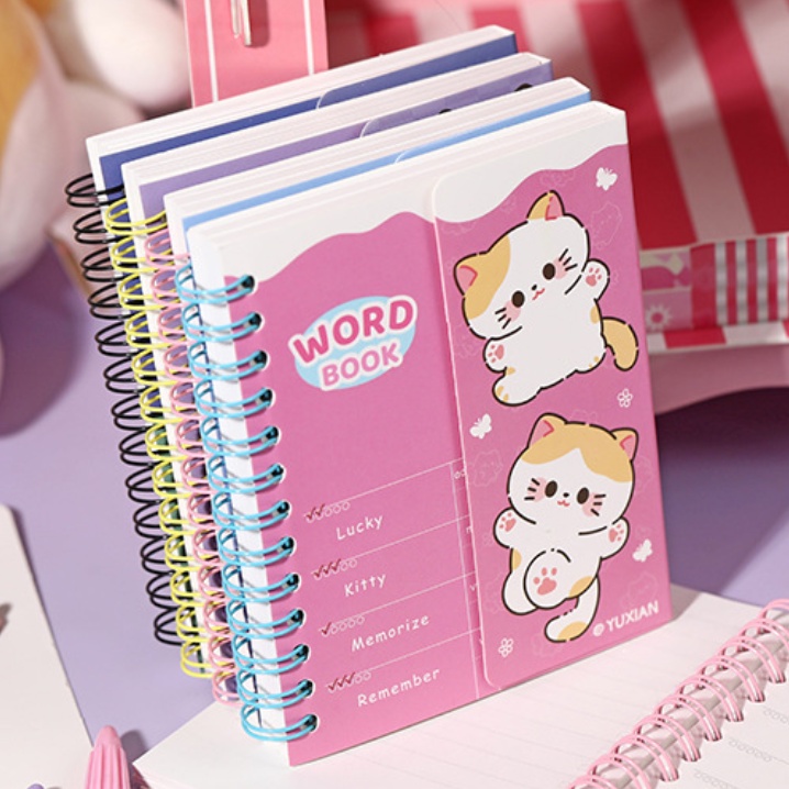 Cdaily|Cute Cat Small Notebook Mini Word Notebook Student English Word ...