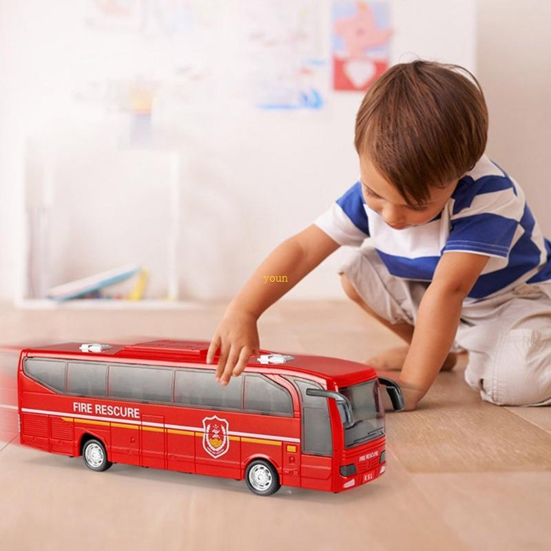 youn Pull Back Bus Transport Vehicle Toy School Bus Model Toy Fire ...
