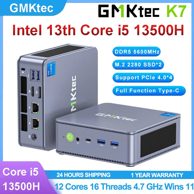 GMK K7 Intel 13th Core i5 13500H Mini PC DDR5 SSD 2.5G Lan WiFi6 BT5.2 ...