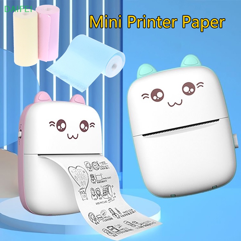 【DAIF】 3 Rolls Portable Mini Printer Thermal Label Printers Paper ...