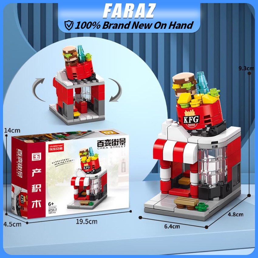 Mini City Street View Blocks Funny Coffee Shop/ KFC Building Blocks ...