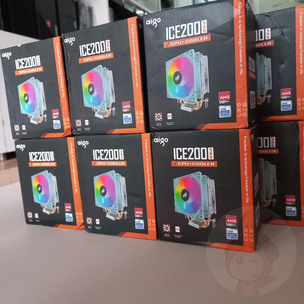 Aigo ICE 200Pro/IEC400SE White CPU Air Cooler- 9cm RGB Led Fan-2 copper ...
