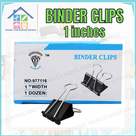 Binder Clips 25mm - 1 inch - 12 pcs in a box - 1 Dozen per Box | Shopee ...