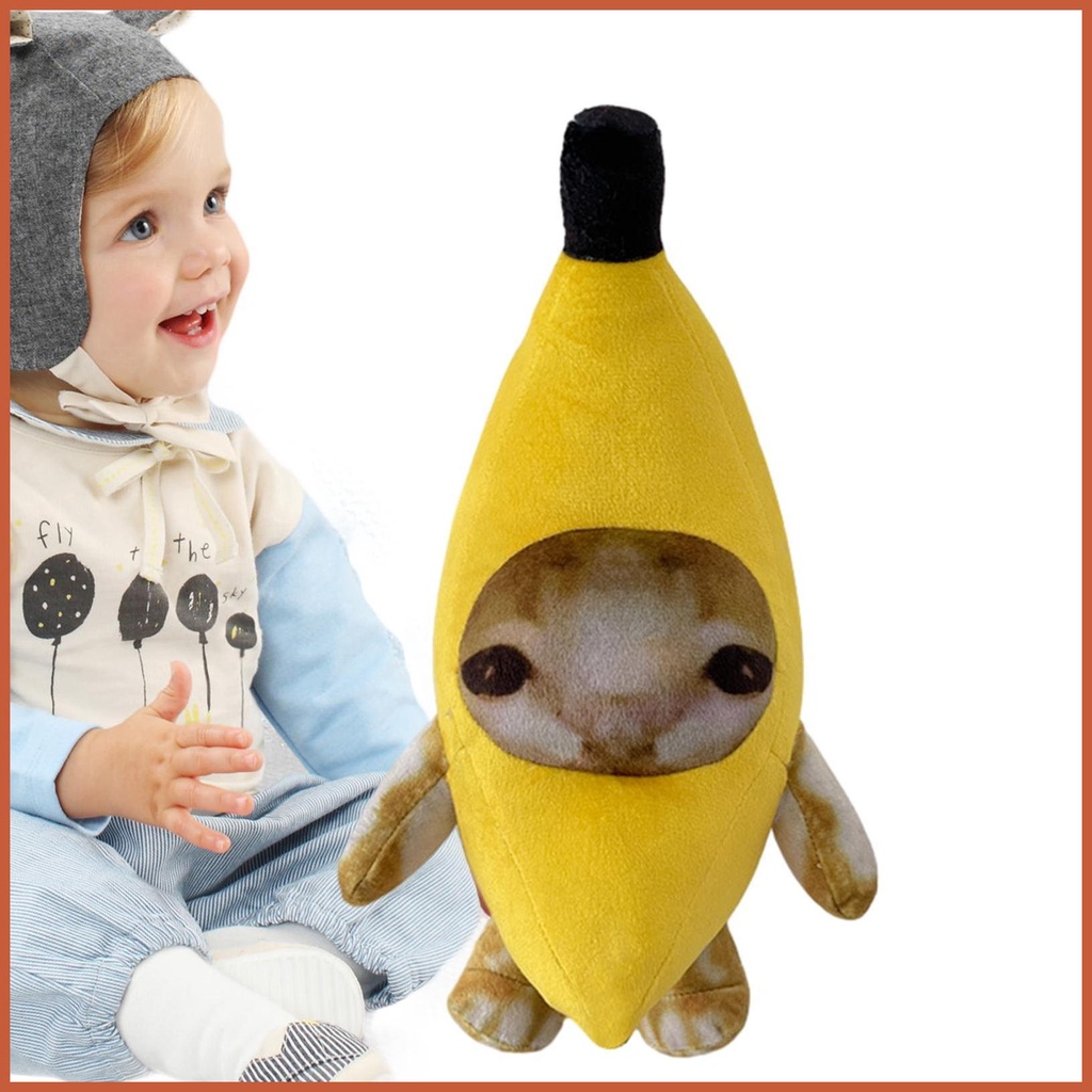 Banana Cat Meme Plush Toy Crying Meme Cat In Banana Cat Sound Plush ...