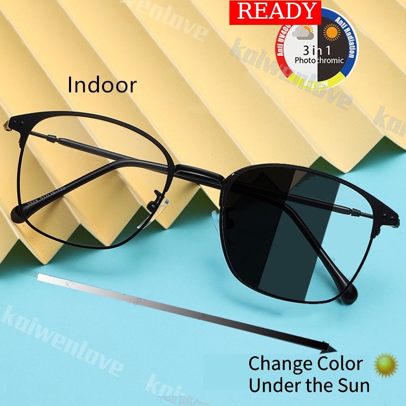Photochromic Anti Radiation Glasses Square Frame Man Anti Radiation ...
