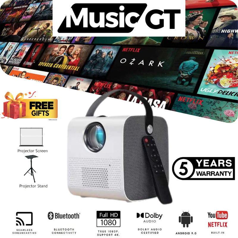 Q3 Pro Projector 4K Ultra HD Built-in App Android Box Mini Projector ...