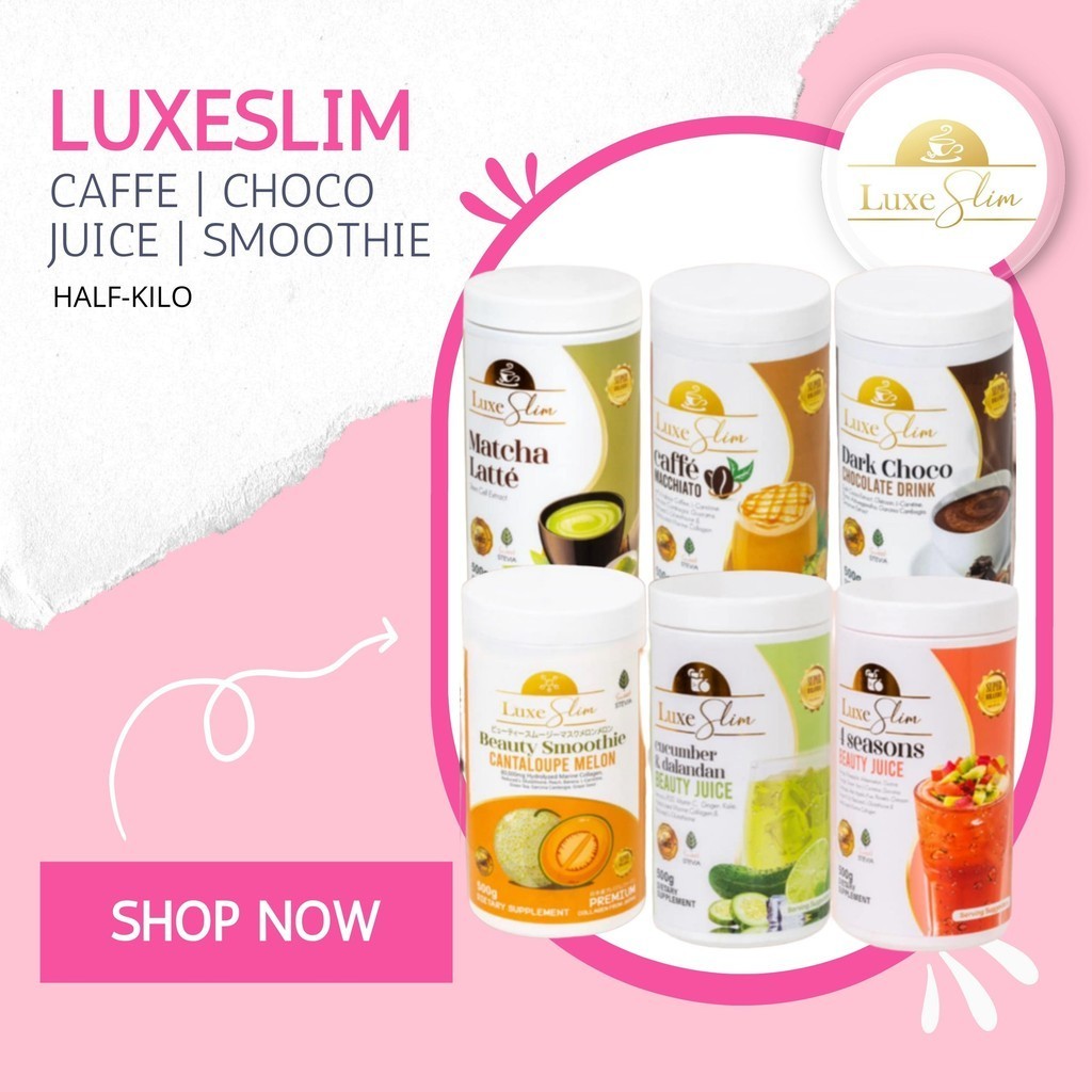 LuxeSlim Drinks HALF-KILO PACK | 500g | Coffee Choco Juice Matcha Latte ...