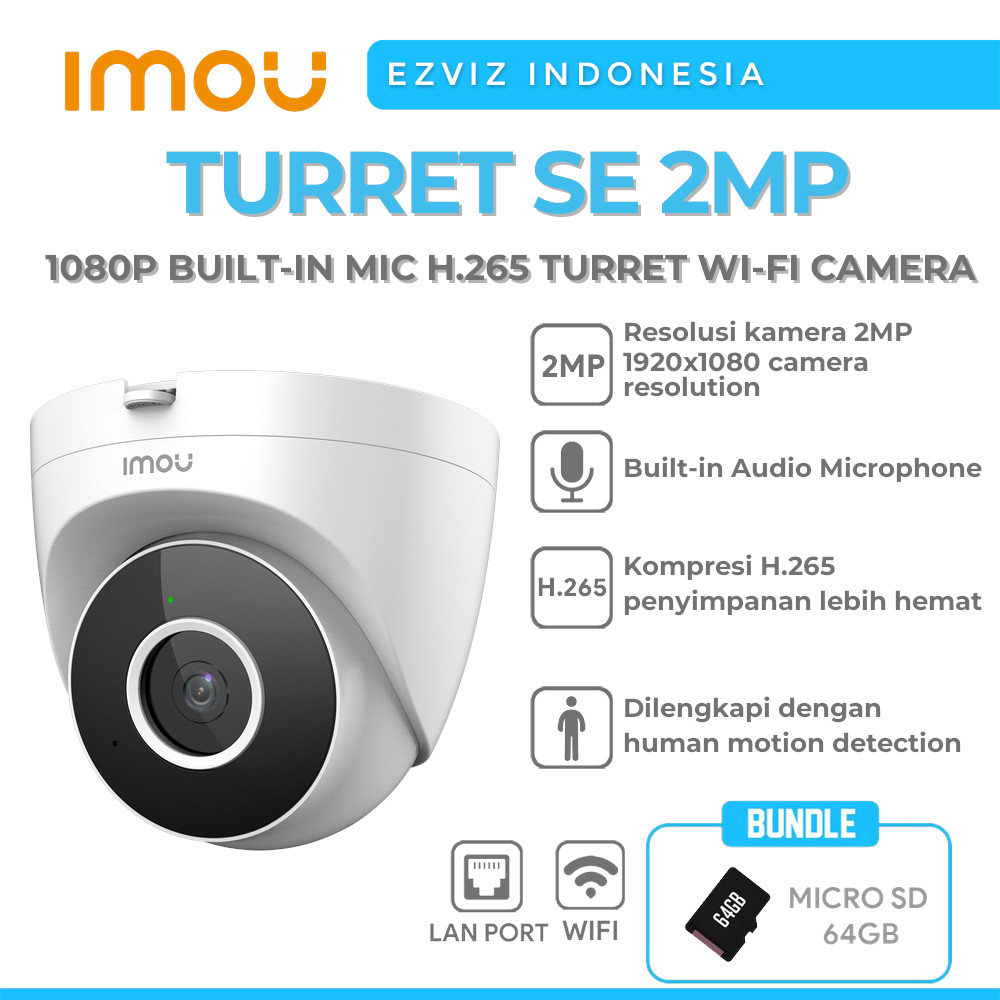 IMOU IPC-T22EP TURRET SE 2MP 1080P AUDIO H265 TURRET WIFI IP CAMERA ...