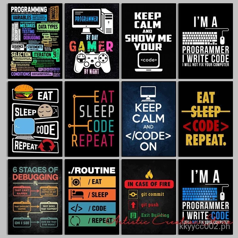 Programmer Gamer Art Canvas Painting Inspirational Posters and Prints ...