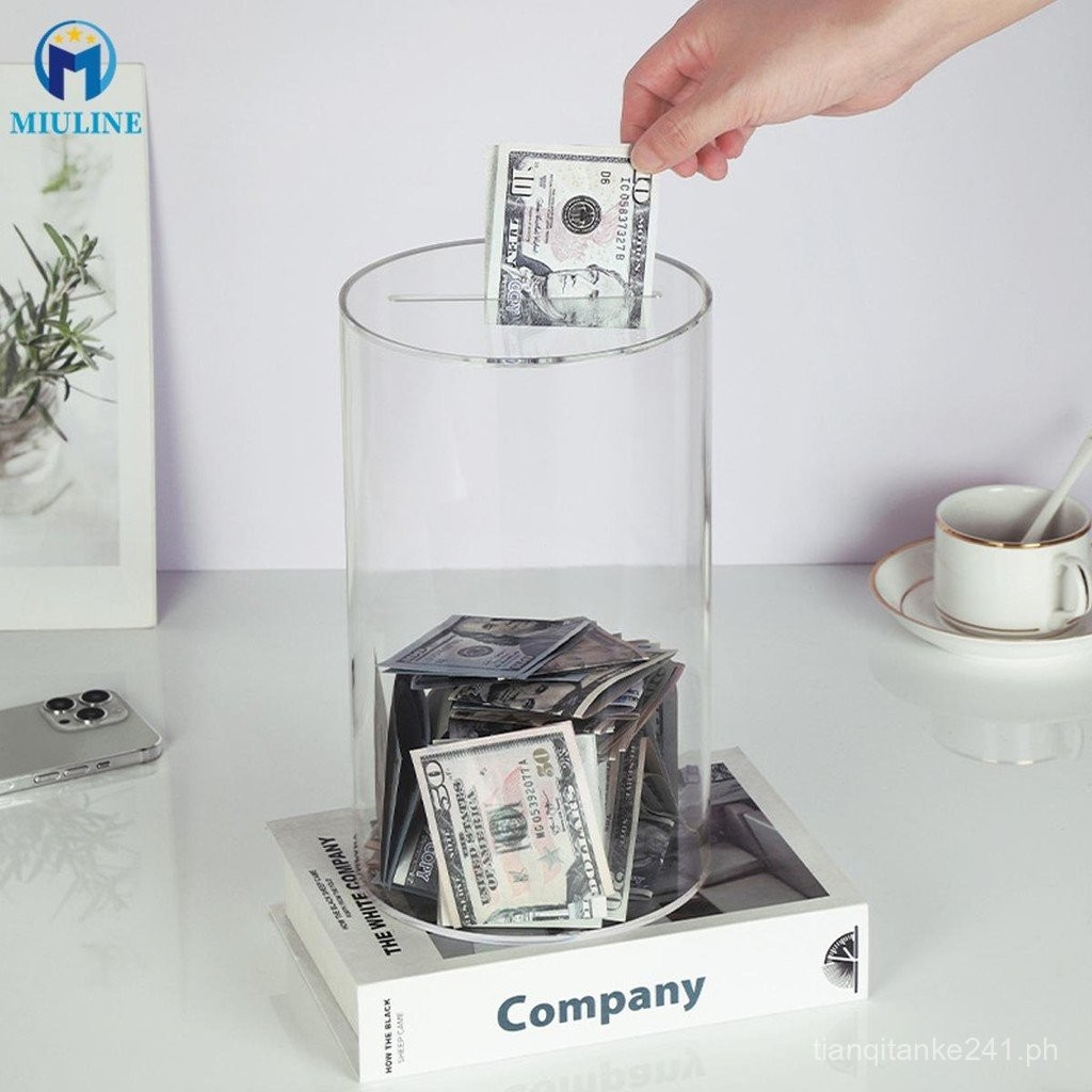 Piggy Bank Acrylic Money Bank Clear Acrylic Bank Box Reusable ...