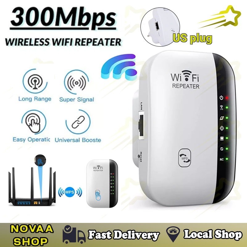 WirelessRouter 300Mbps WiFi Repeater Network Signal Extender Wi-Fi ...