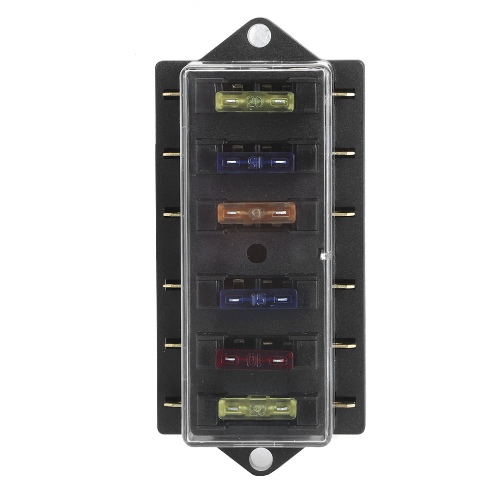 6 Way Blade Fuse Holder Box 12‑36V 6‑In‑6‑Out with 6pcs Fuse Universal ...
