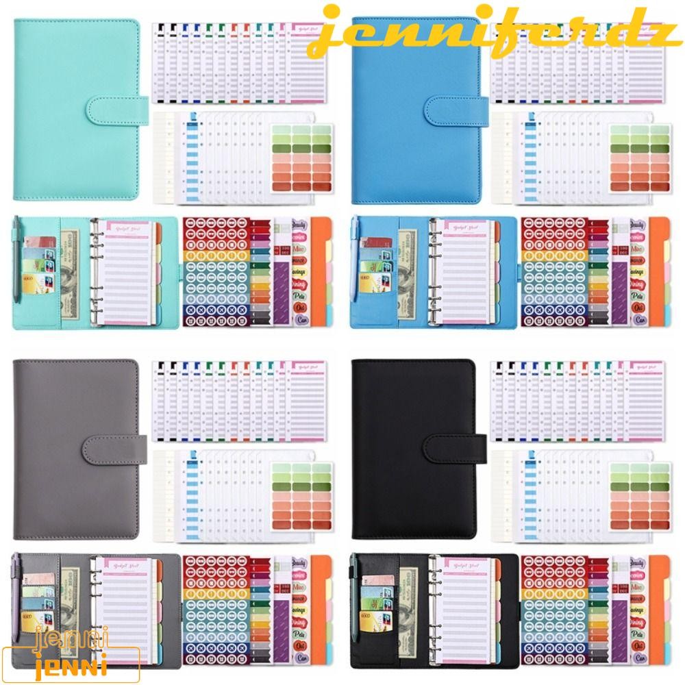 JENNIFERDZ Binder Ledger, A6 PU Leather Budget Binder Notebook, Durable ...