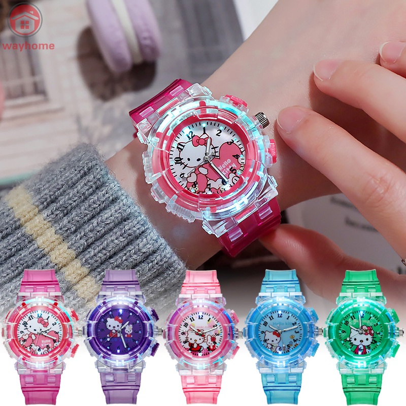 Waterproof Hello Kitty Kids Watch Luminous Digital Watch Cute ...