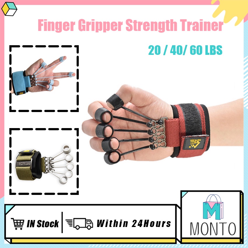 20-60lbs Finger Gripper Strength Trainer Extensor Finger for Hemiplegic ...