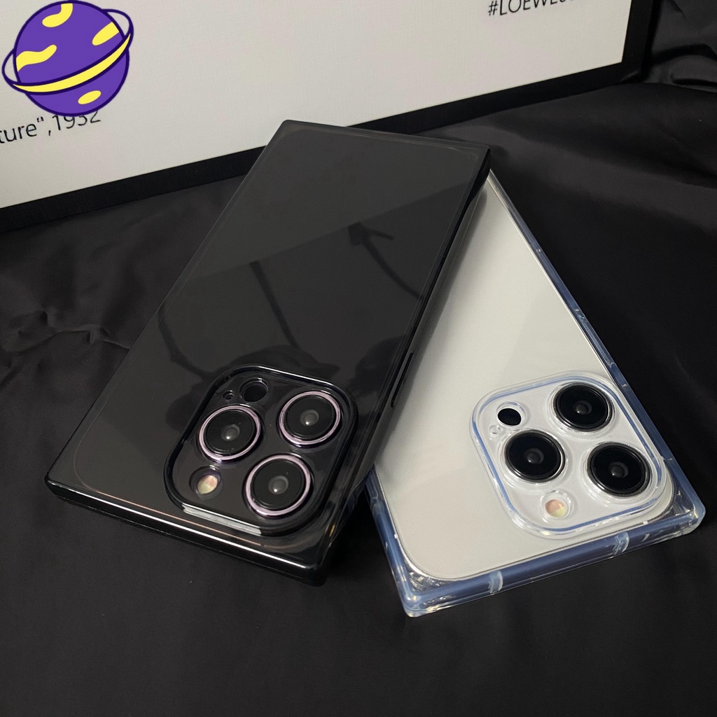 Square Transparent Phone Case for IPhone 17 16 15 14 13 12 11 Pro X XS ...