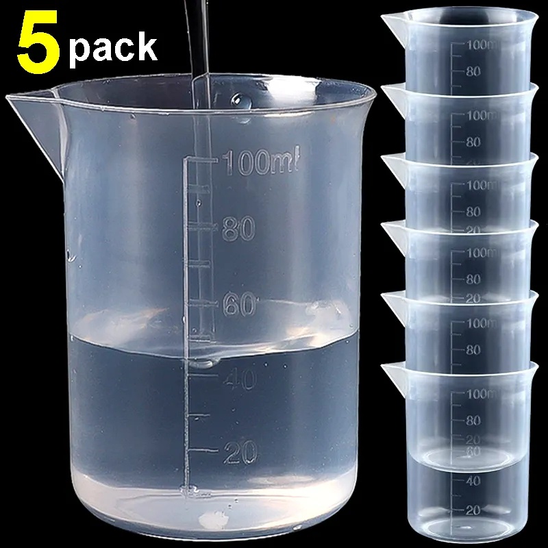 1/3/5Pcs Kitchen Plastic Scale Measuring Cups/100ml Measuring Volume ...