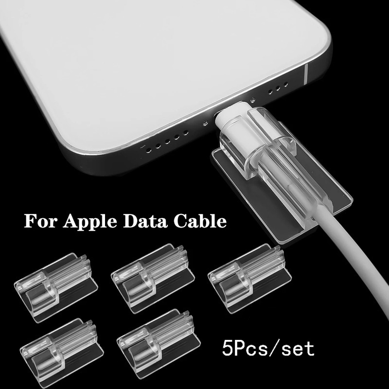 5Pcs Data Cable Protective Case Portable Transparent Mini Cable Wire ...