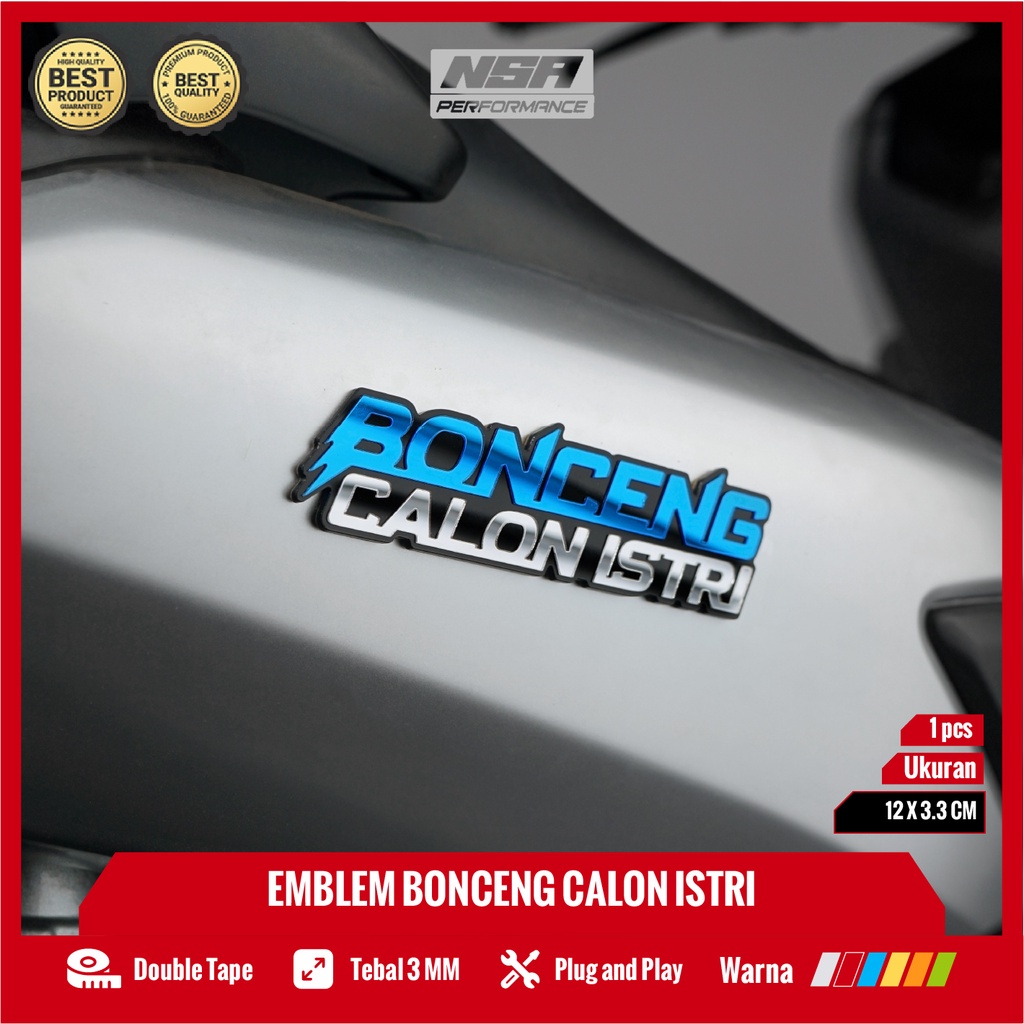 NSA 1PCS WIFE BONCING EMBLEM ALL MOTORCYCLES BEAT VARIO NMAX ETC NOT ...