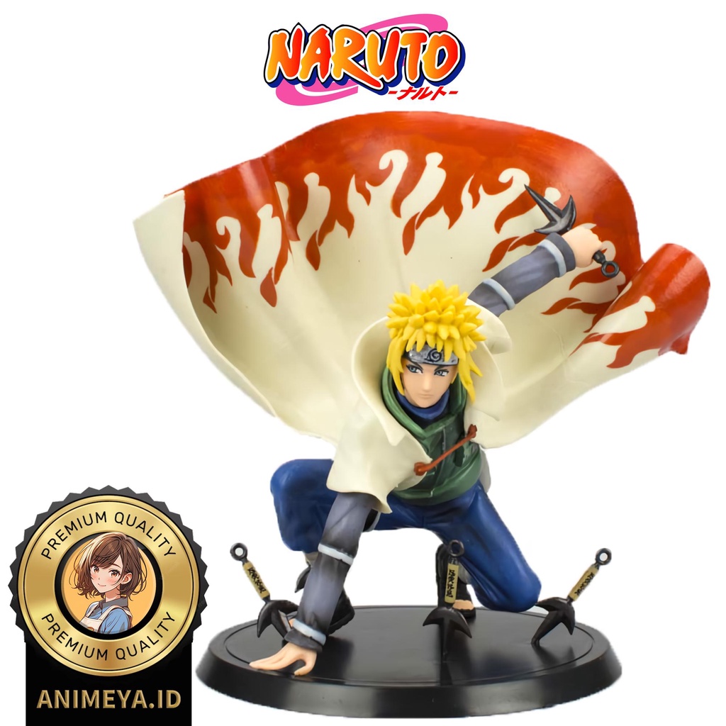 Action FIGURE NARUTO MINATO NAMIKAZE KUNAI 4TH HOKAGE KONOHA YELLOW ...