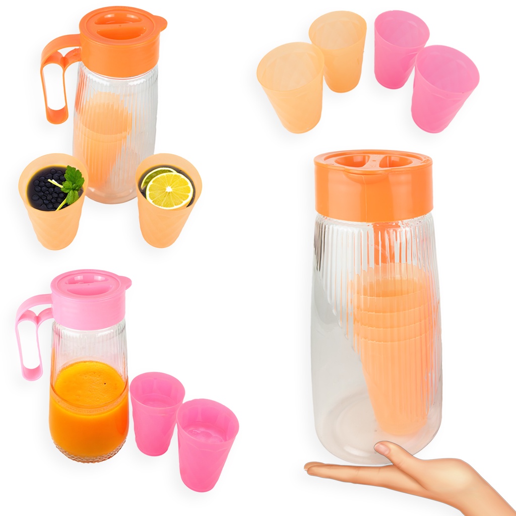 COD DVX Pitchel / Pitsel Baso Drinkware Reusable Plastic Pitcher with 4 ...