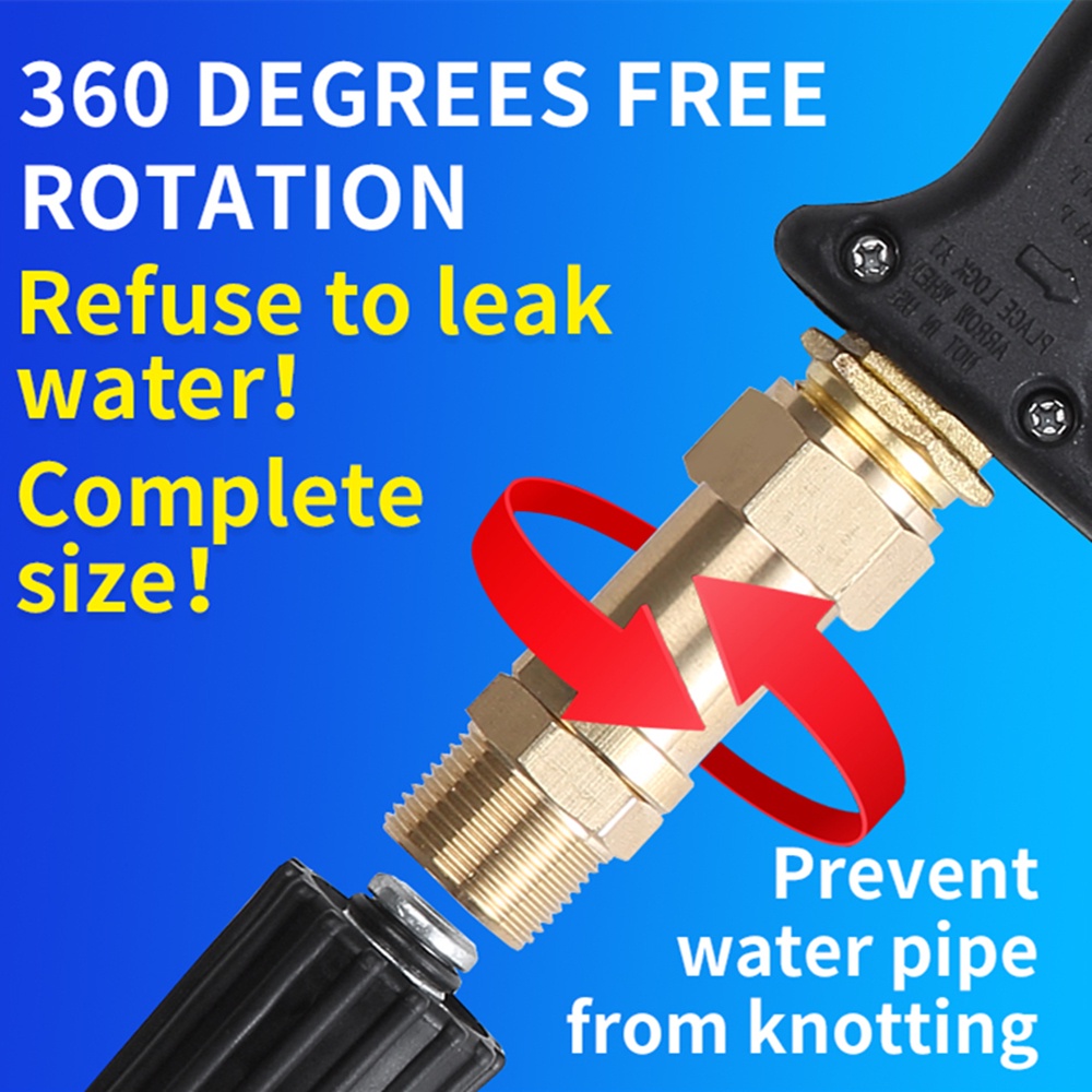 Anti Twist Wash Gun To Hose Connector M22 M14 G1/4 G3/8 Swivel Fitting ...
