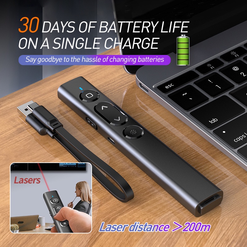 Wireless Presenter Remote Clicker Presentation USB Control Laser ...