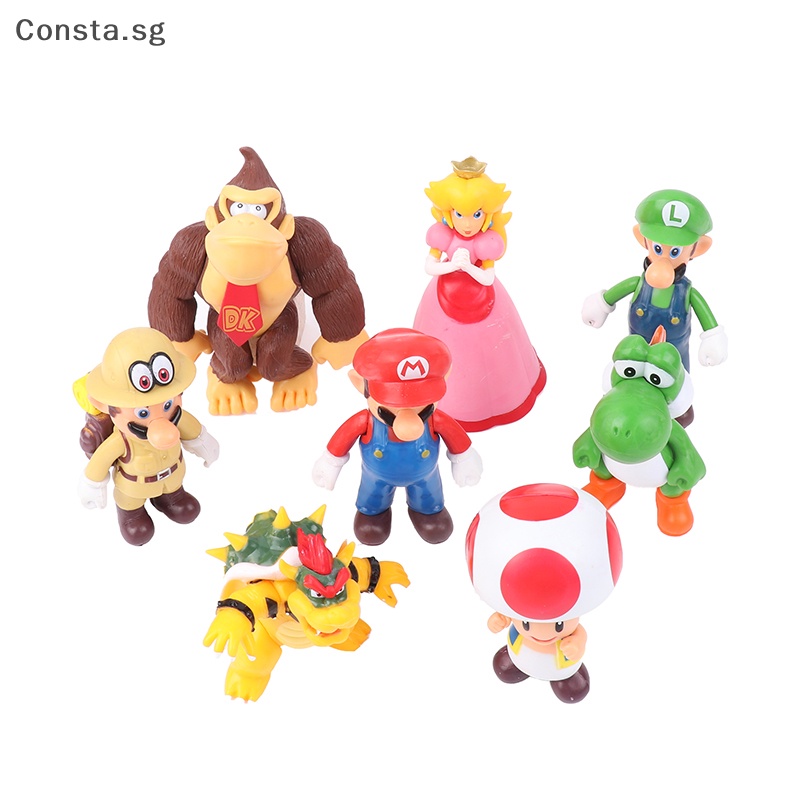 ]Cons] Mario Bros Toys Cartoon Mario Luigi Yoshi Peach Princess Bowser ...