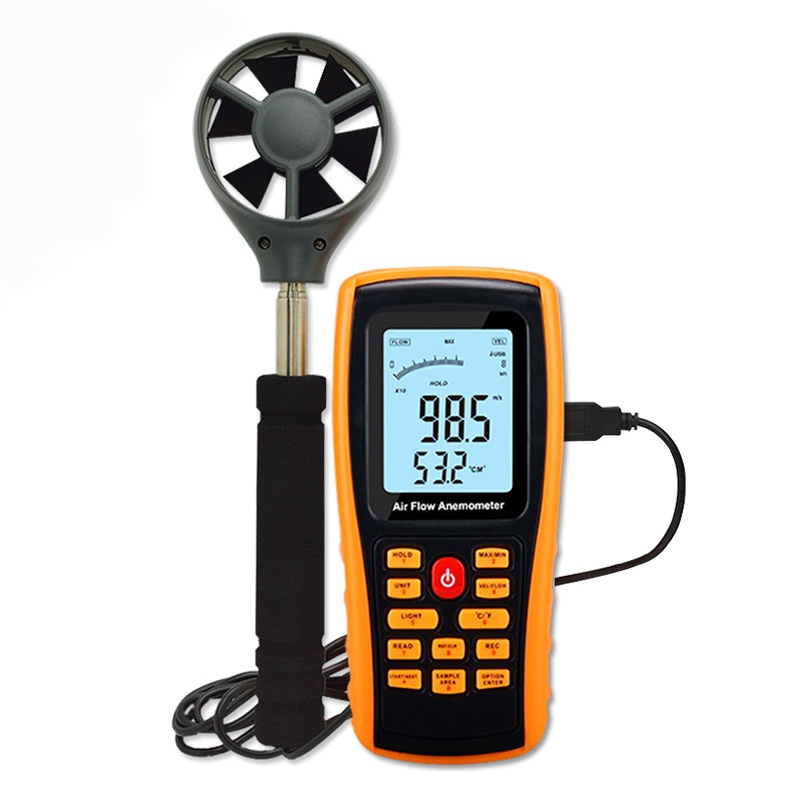 Digital Anemometer Extendable Handle Wind Speed and Air Volume Tester ...