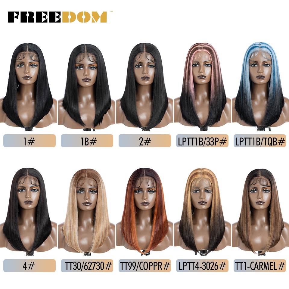 FREEDOM 13X7 Synthetic Lace Front Wigs For Black Women Straight Long ...