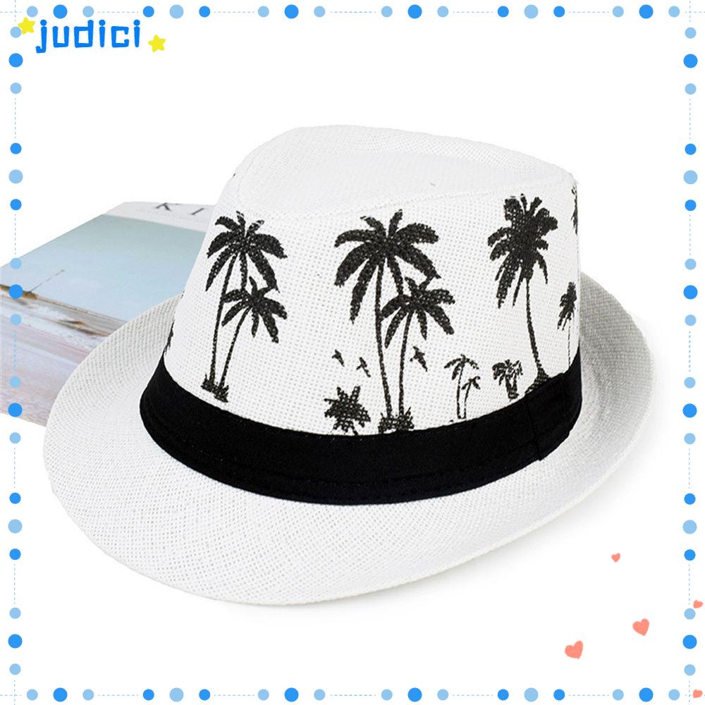 JUDICI Coconut Trees Pattern Spring Summer Fedora Cap Sun Hat Men Women ...